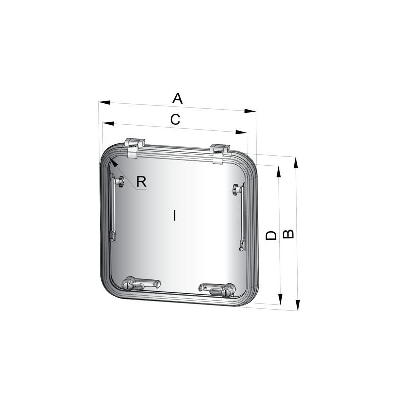 Libero vent. hatch 340x190mm new lock (R32mm)